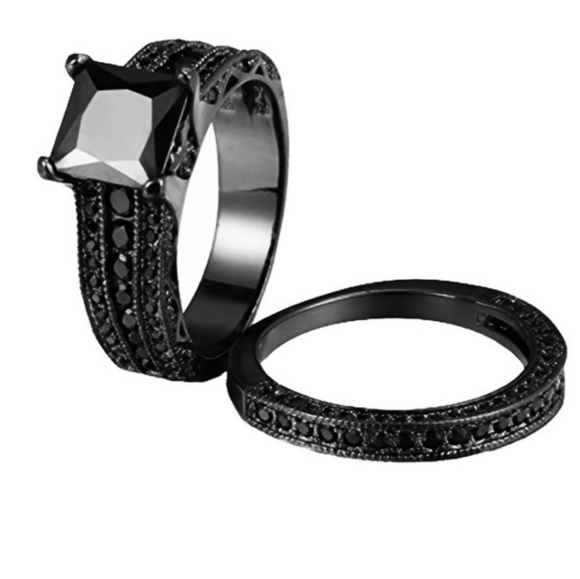 Jewelry | Black Wedding Ring Set | Poshmark